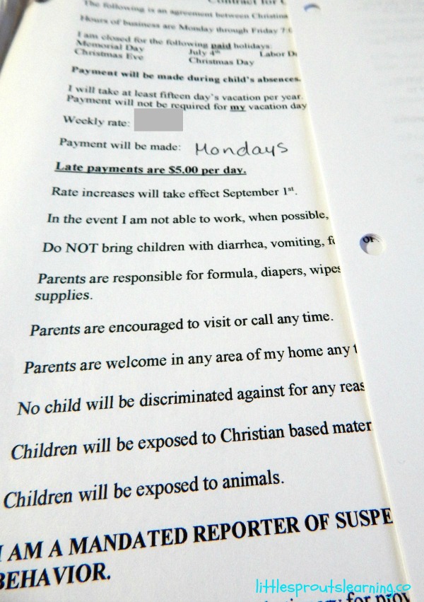 Contracts And Policies For Childcare