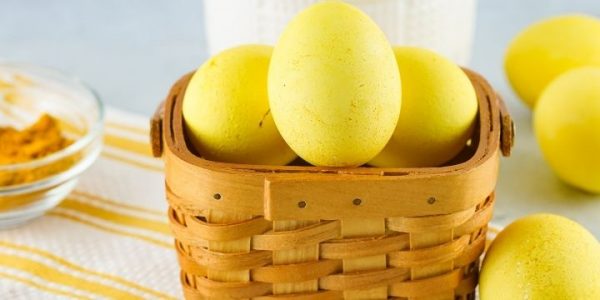 Easter Eggs Dyed with Turmeric-Little Sprouts Learning