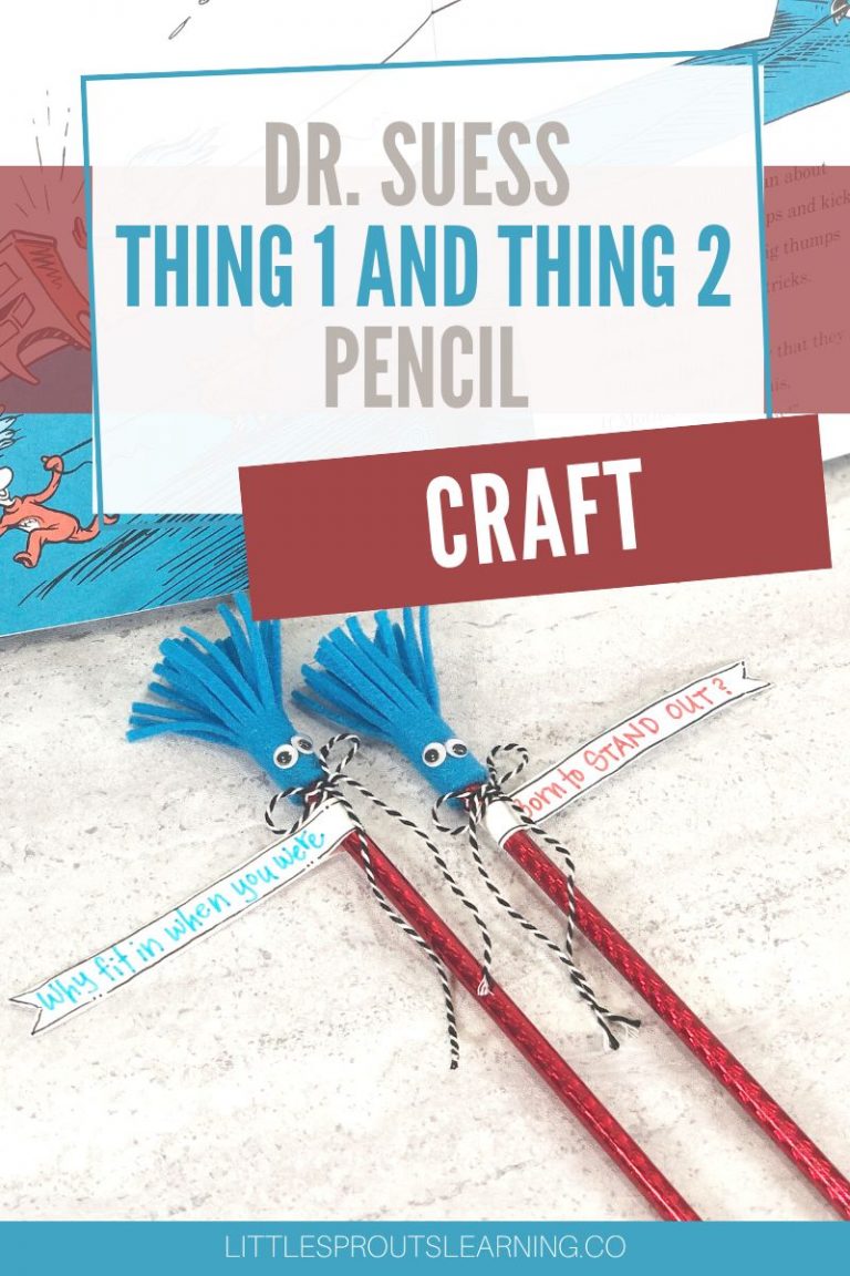 Dr. Suess Thing 1 and Thing 2 Pencil Craft-Little Sprouts Learning