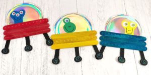 Craft Stick Alien Flying Saucers-Little Sprouts Learning