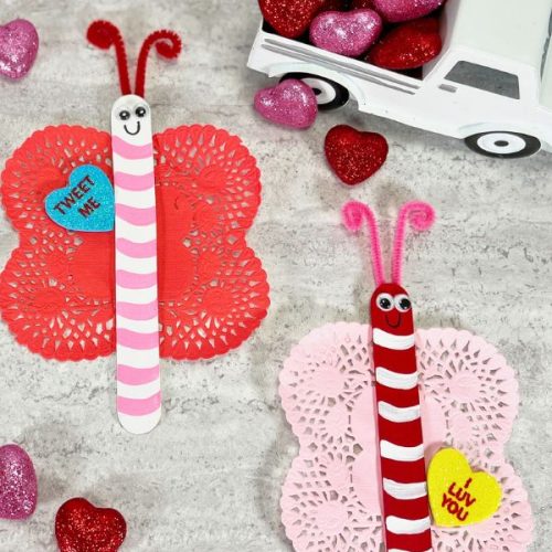 Craft Stick Valentine Butterfly Craft-Little Sprouts Learning