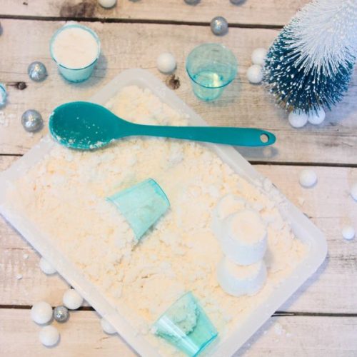 Homemade Fake Snow Recipe-Little Sprouts Learning