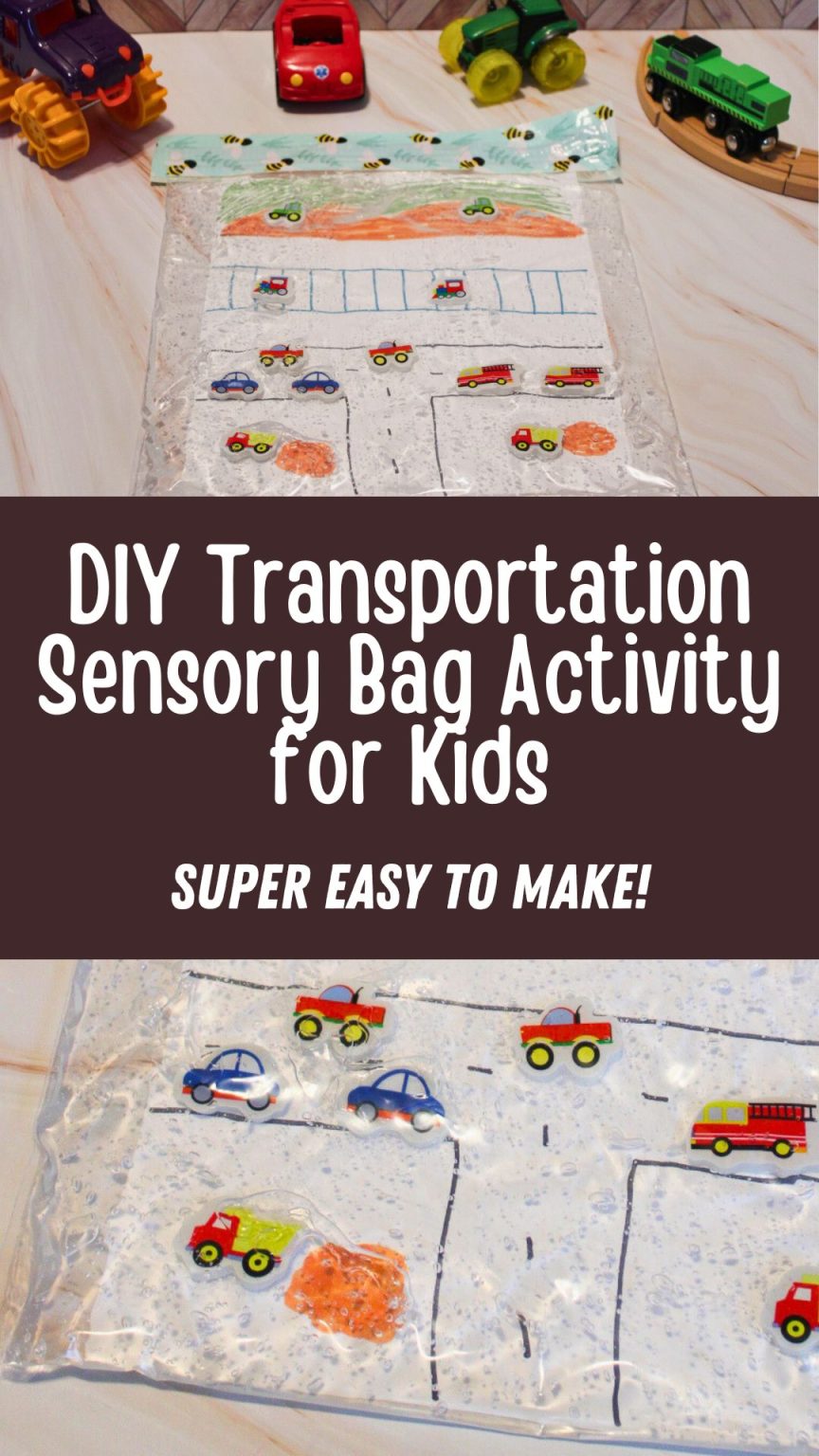 DIY Transportation Sensory Bag Activity for Kids